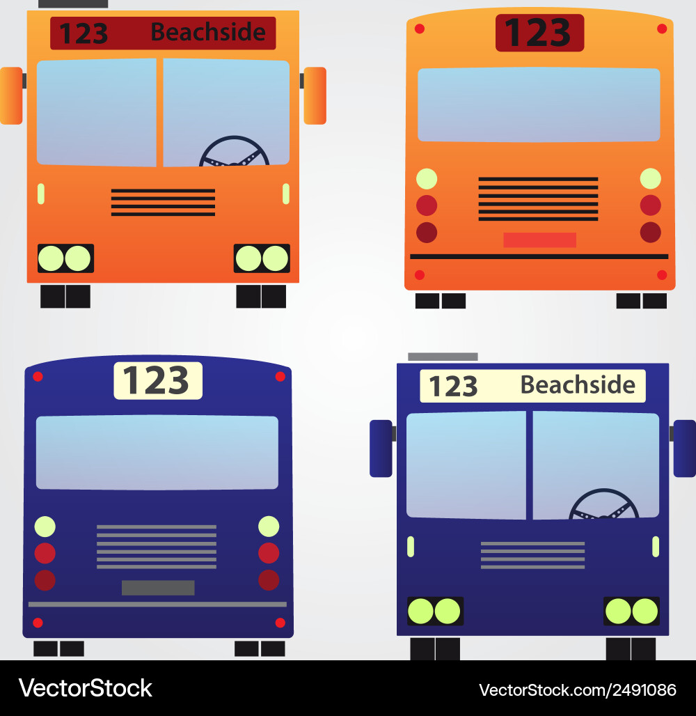 Set of color buses eps10 Royalty Free Vector Image