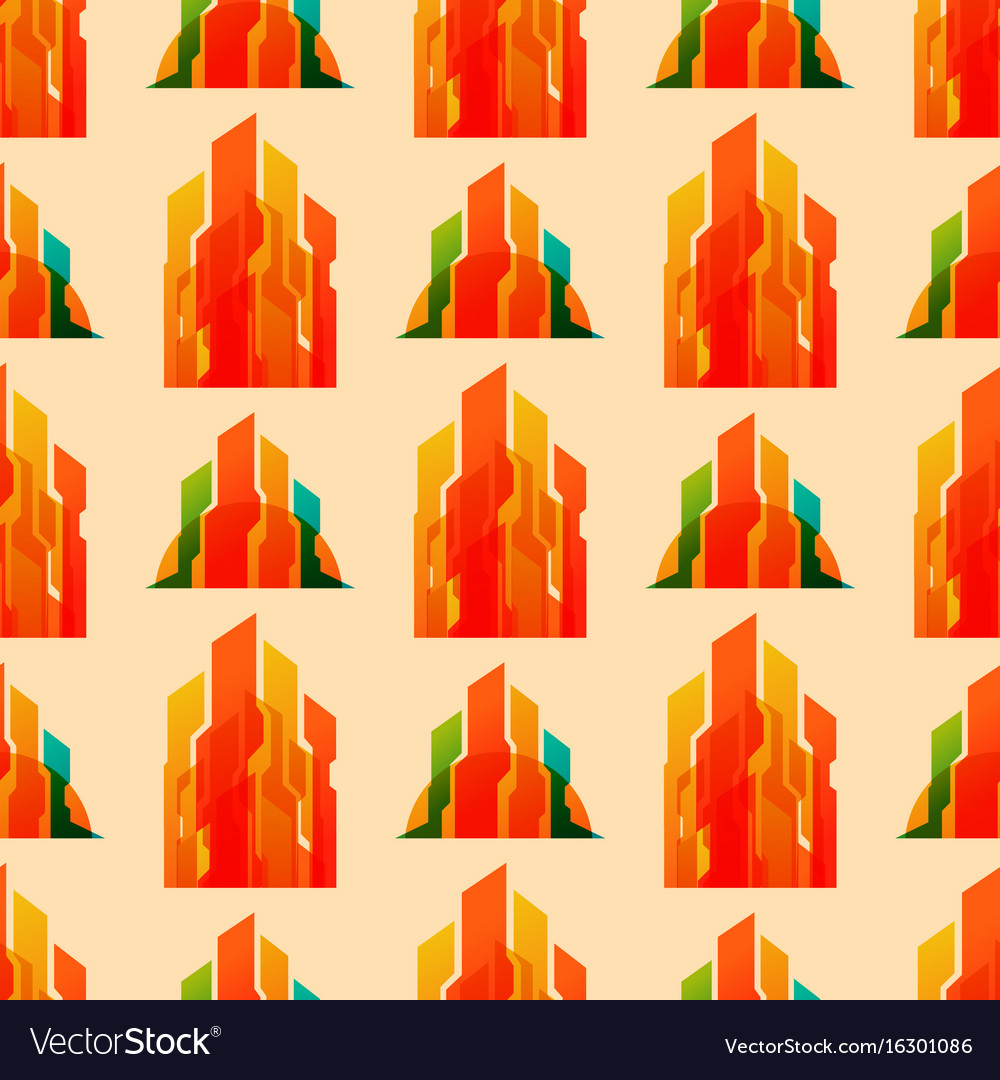 Skyscrapers buildings seamless pattern tower Vector Image