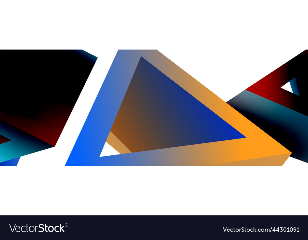 3d triangle abstract background basic shape Vector Image