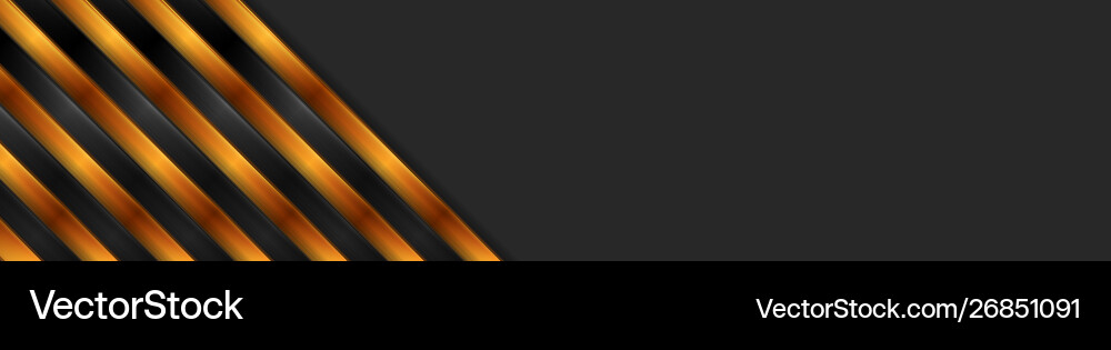 Abstract black and bronze glossy stripes Vector Image