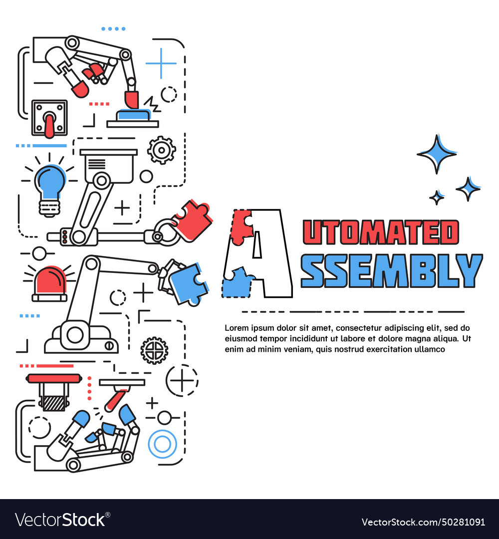 Assembly vertical concept Royalty Free Vector Image