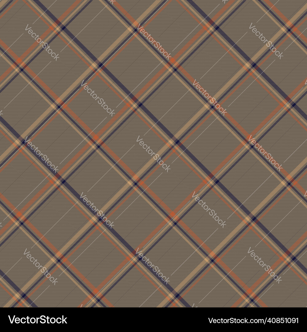 Brown diagonal plaid tartan textured seamless Vector Image