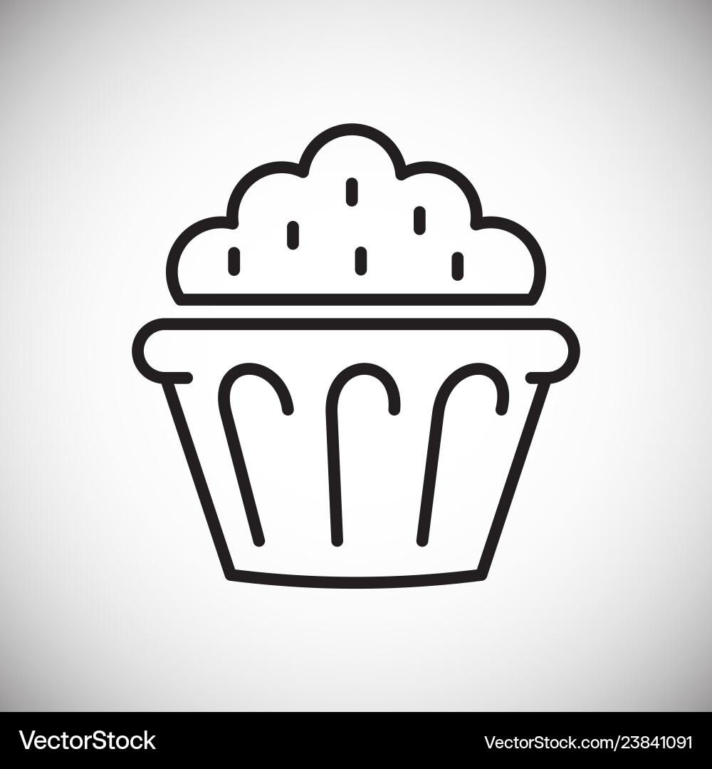 Cake outline icon on white background for graphic Vector Image