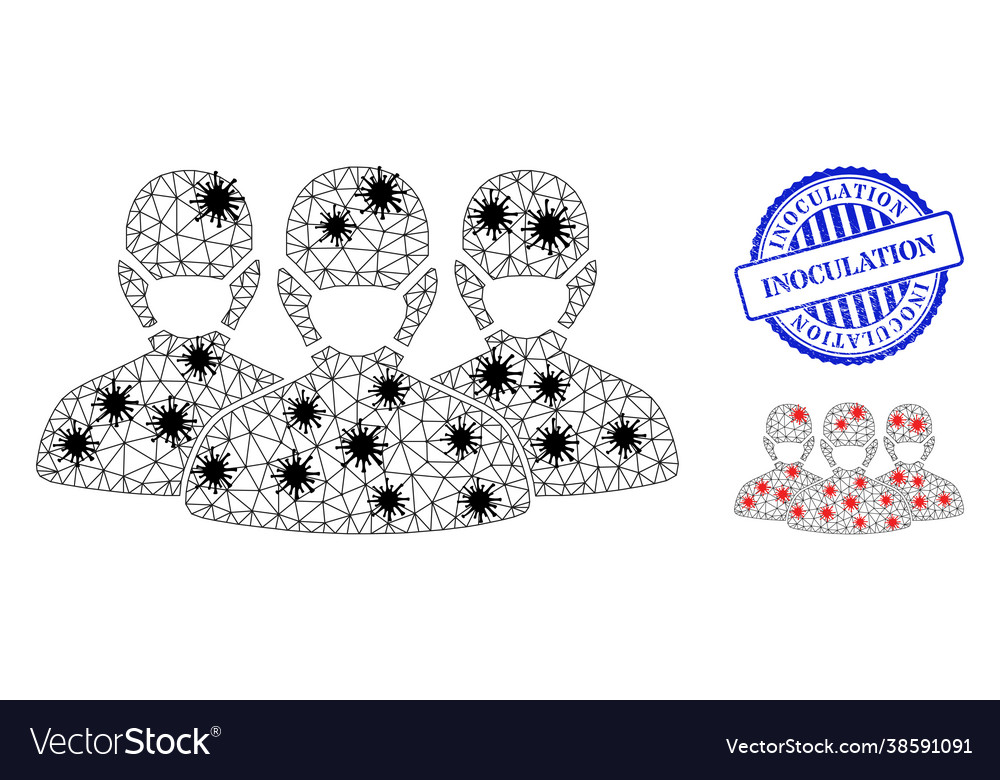 Carcass mesh mask people group icons with Vector Image Carcass mesh mask people group icons with Vector Image