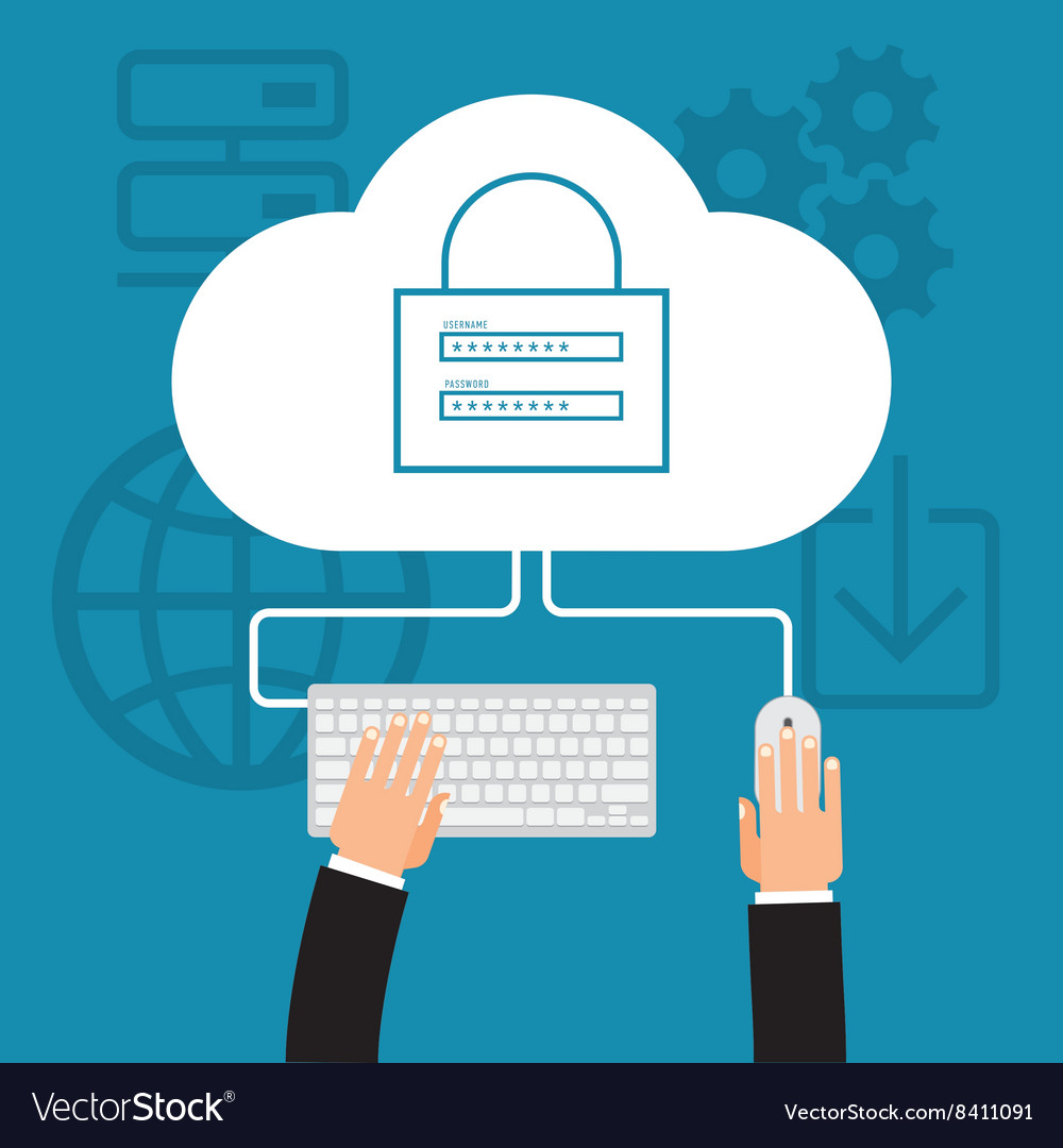 Cloud computing security concept Royalty Free Vector Image