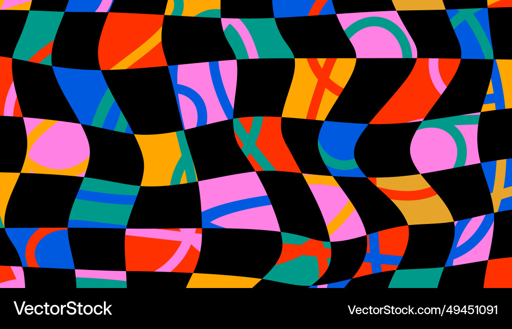 Colorful groovy liquid background abstract retro Vector Image