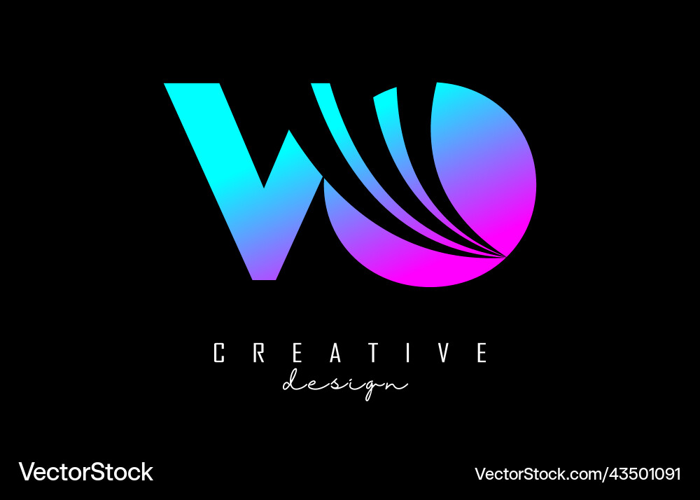 Creative colorful letters vo v o logo Royalty Free Vector