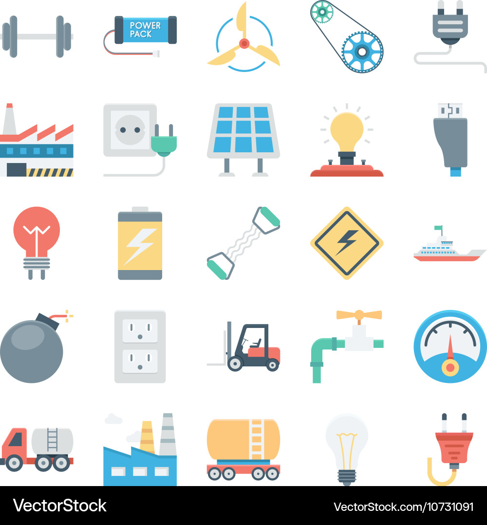 Energy and Power Icons 7 Royalty Free Vector Image