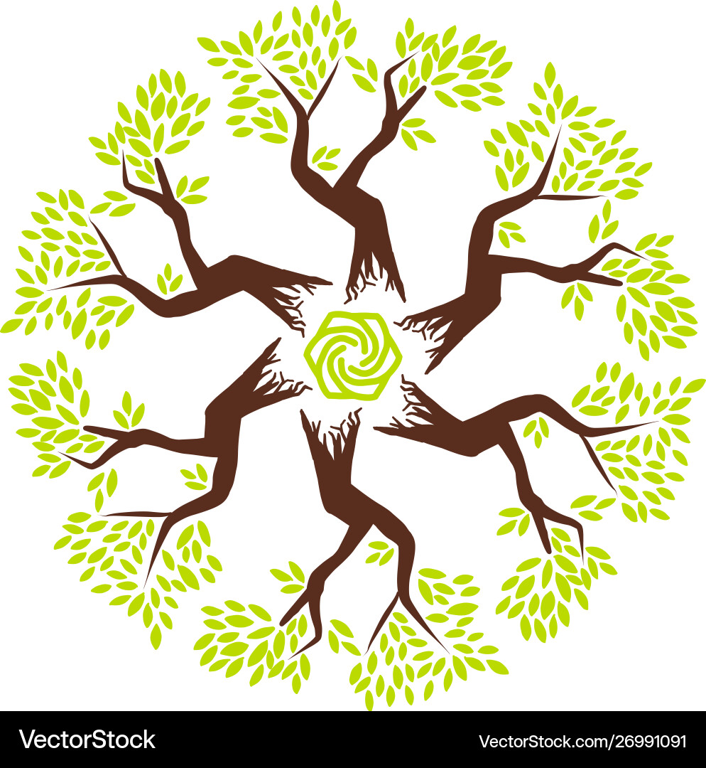 Geometric flower and leaves Royalty Free Vector Image
