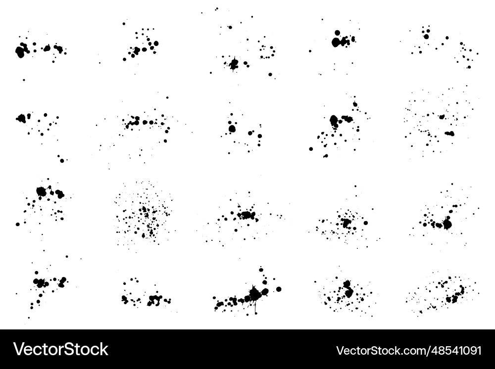 Grunge elements of paint ink splatter set Vector Image