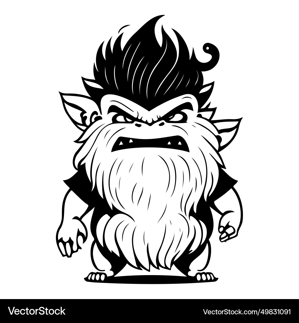 Halloween troll scary sketch hand draw Royalty Free Vector