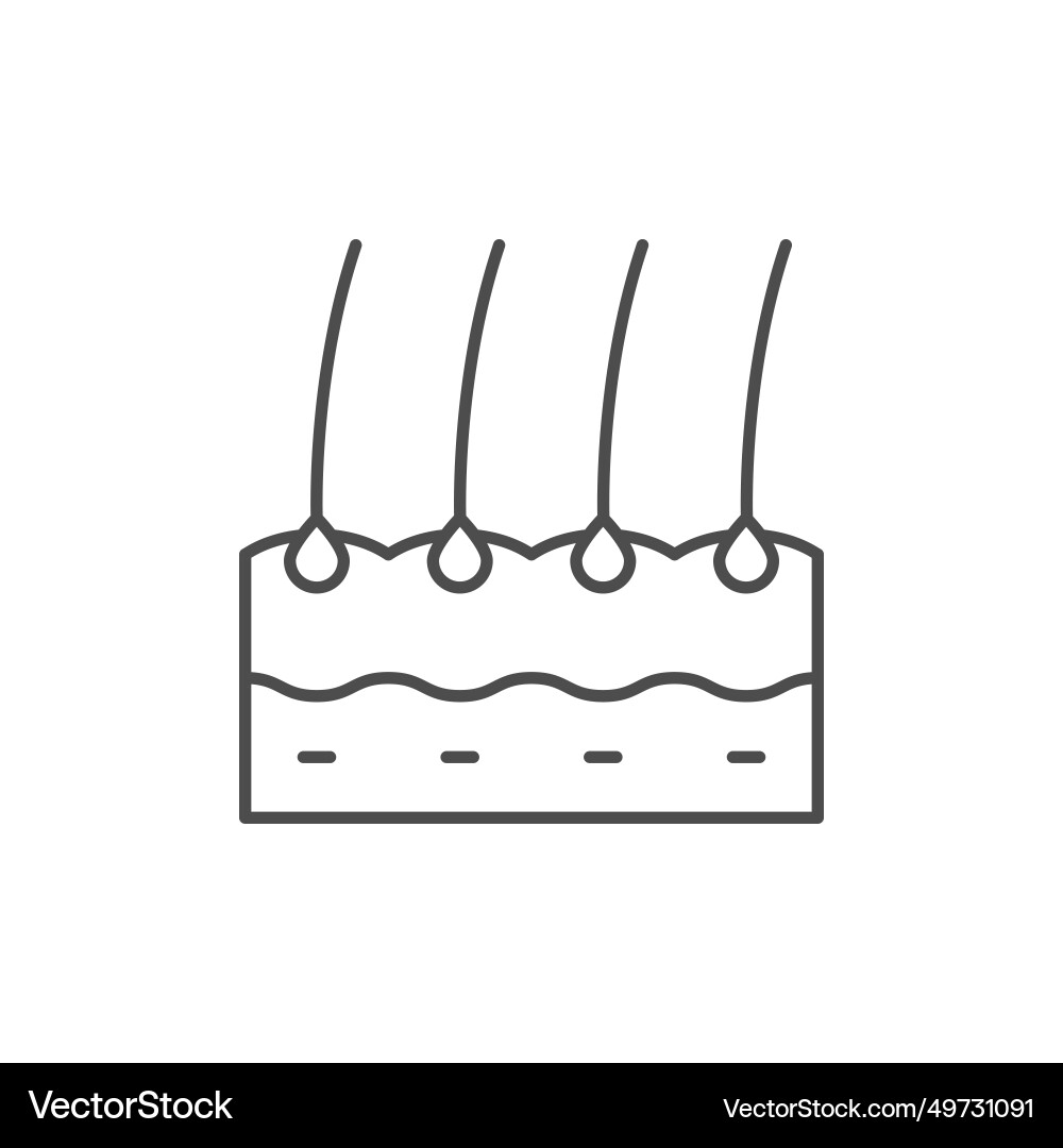 Human hair line outline icon Royalty Free Vector Image