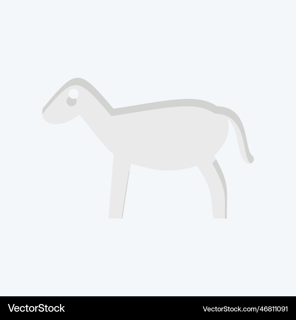 Icon goat related to eid al adha symbol flat Vector Image