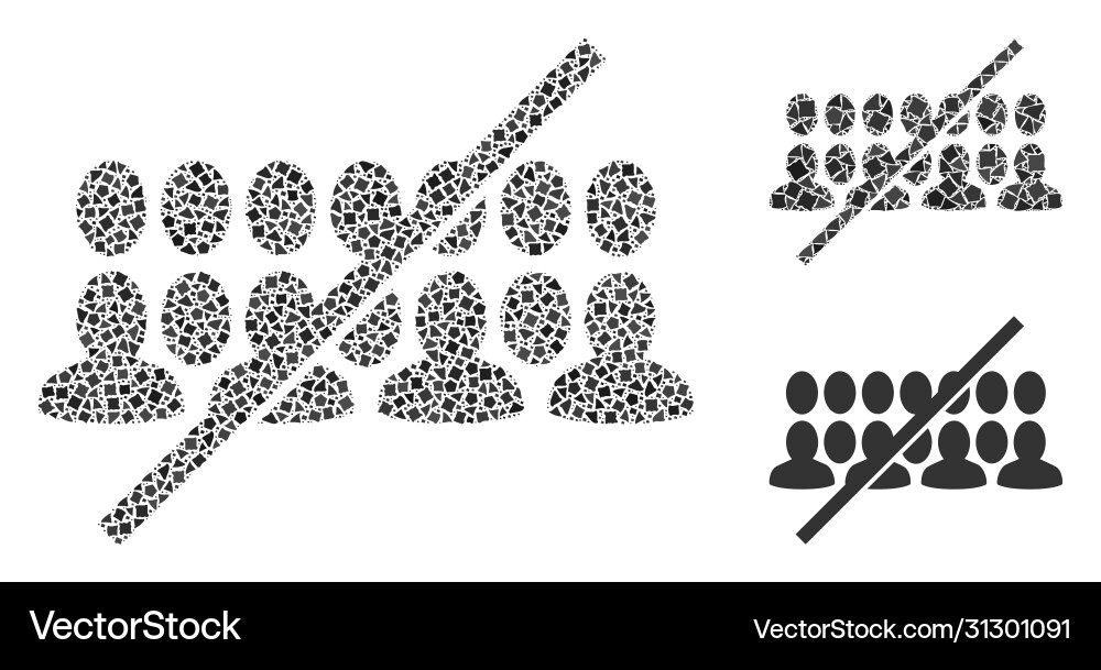 Inequal no people group icon mosaic Royalty Free Vector