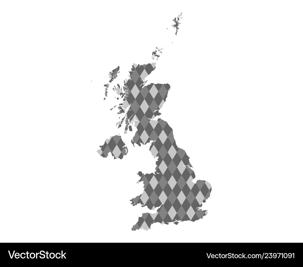 Map of great britain with colored rhombs Vector Image
