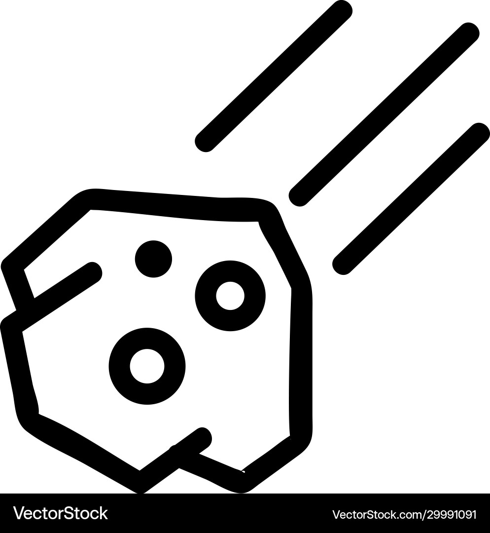 Meteorite icon isolated contour symbol Royalty Free Vector