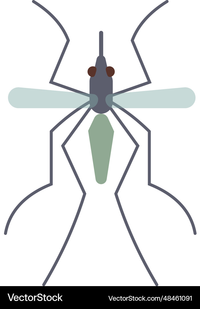 Mosquito flat icon biting pest color insect Vector Image