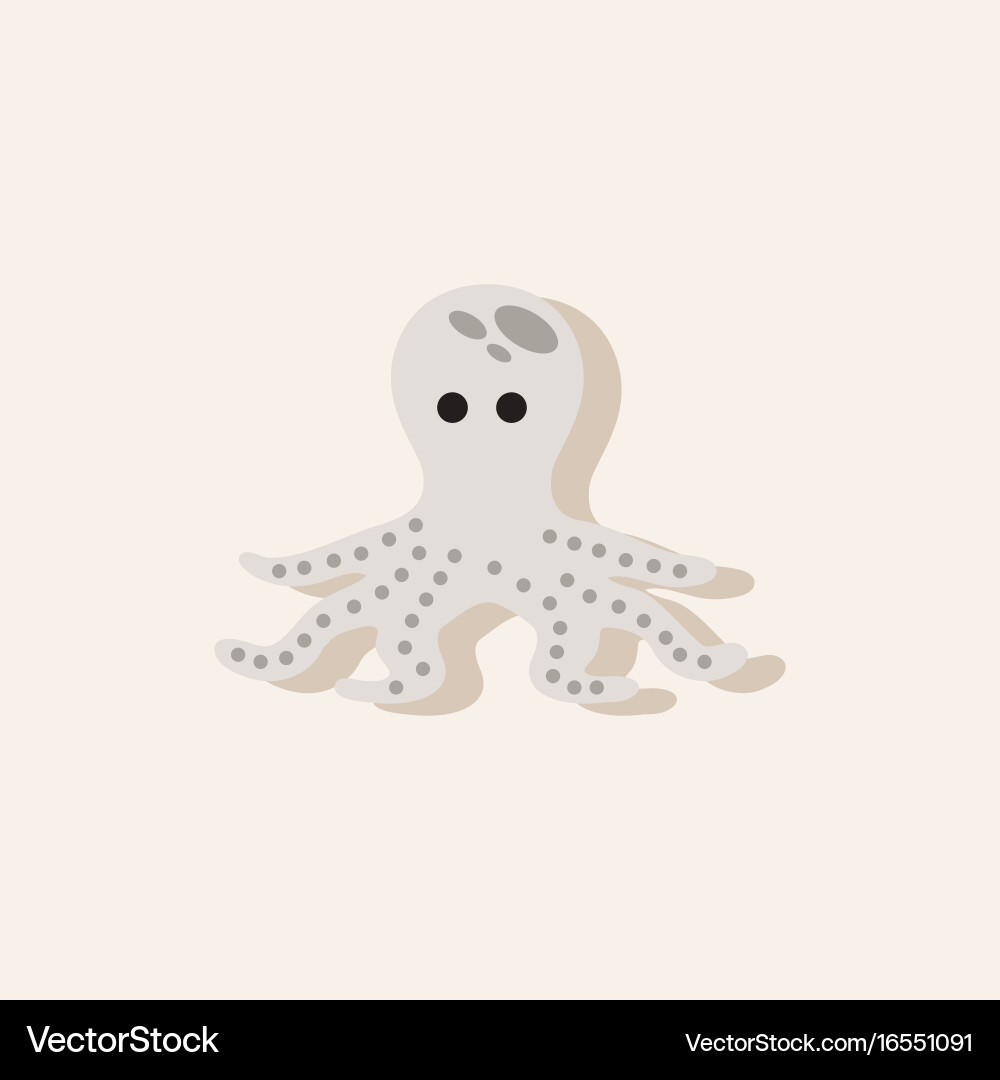 Octopus cartoon in sticker style Royalty Free Vector Image