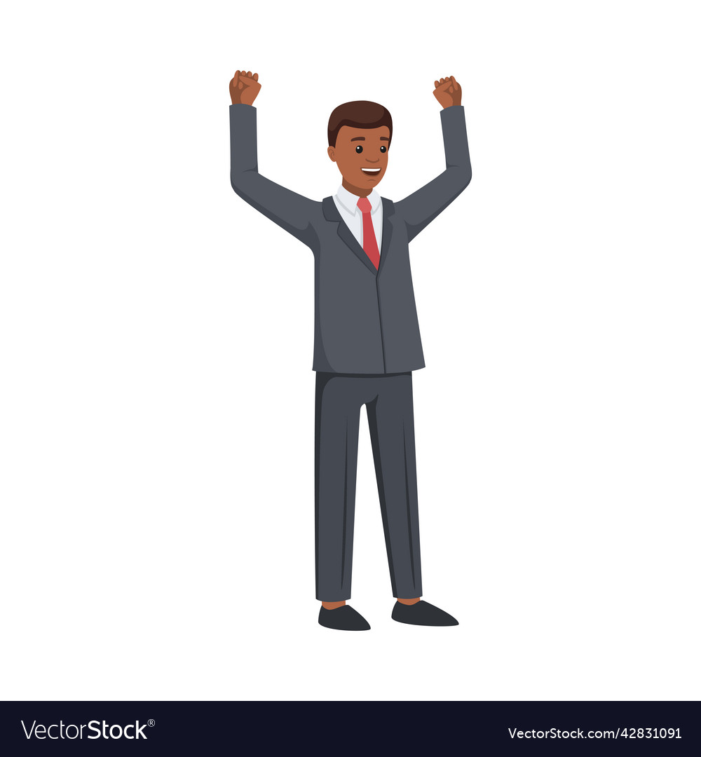 Office african american man character in suit Vector Image