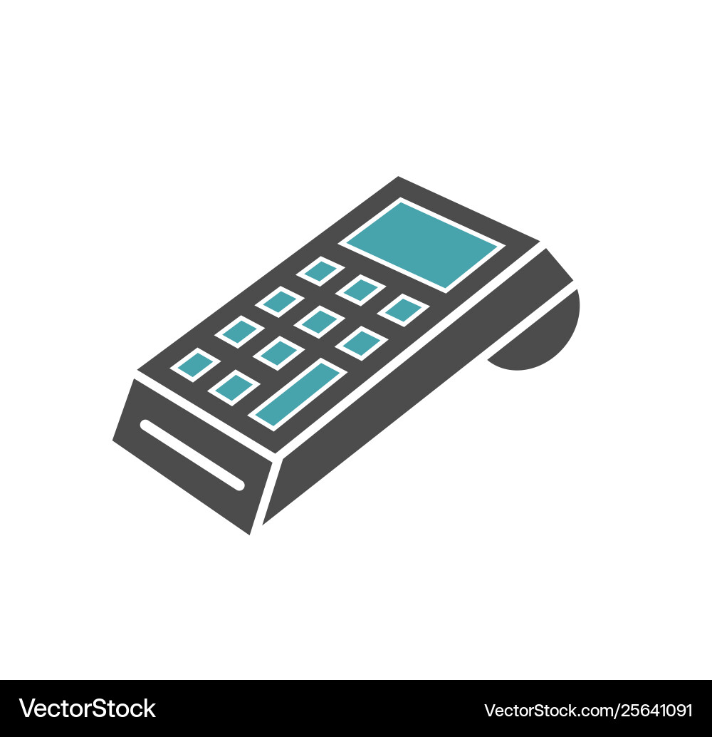 Pos terminal icon on background for graphic Vector Image