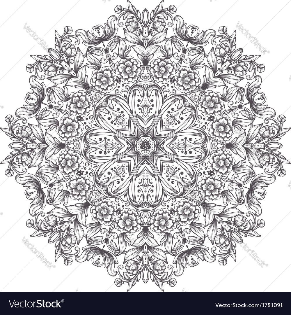 Round detailed pattern Royalty Free Vector Image