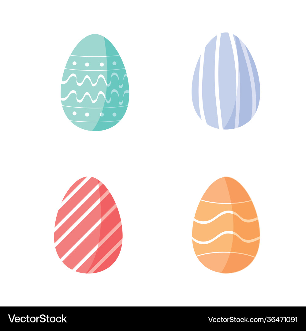 Set easter eggs Royalty Free Vector Image - VectorStock