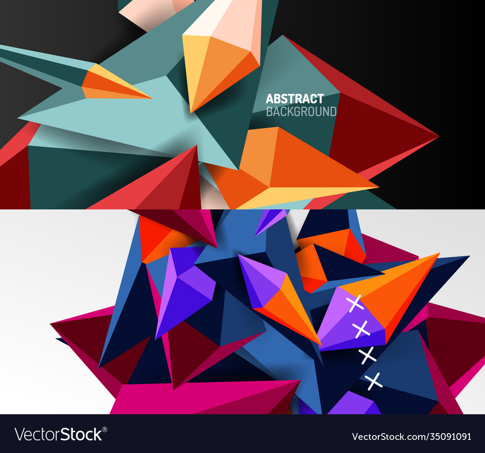 Set triangle geometric backgrounds Royalty Free Vector Image