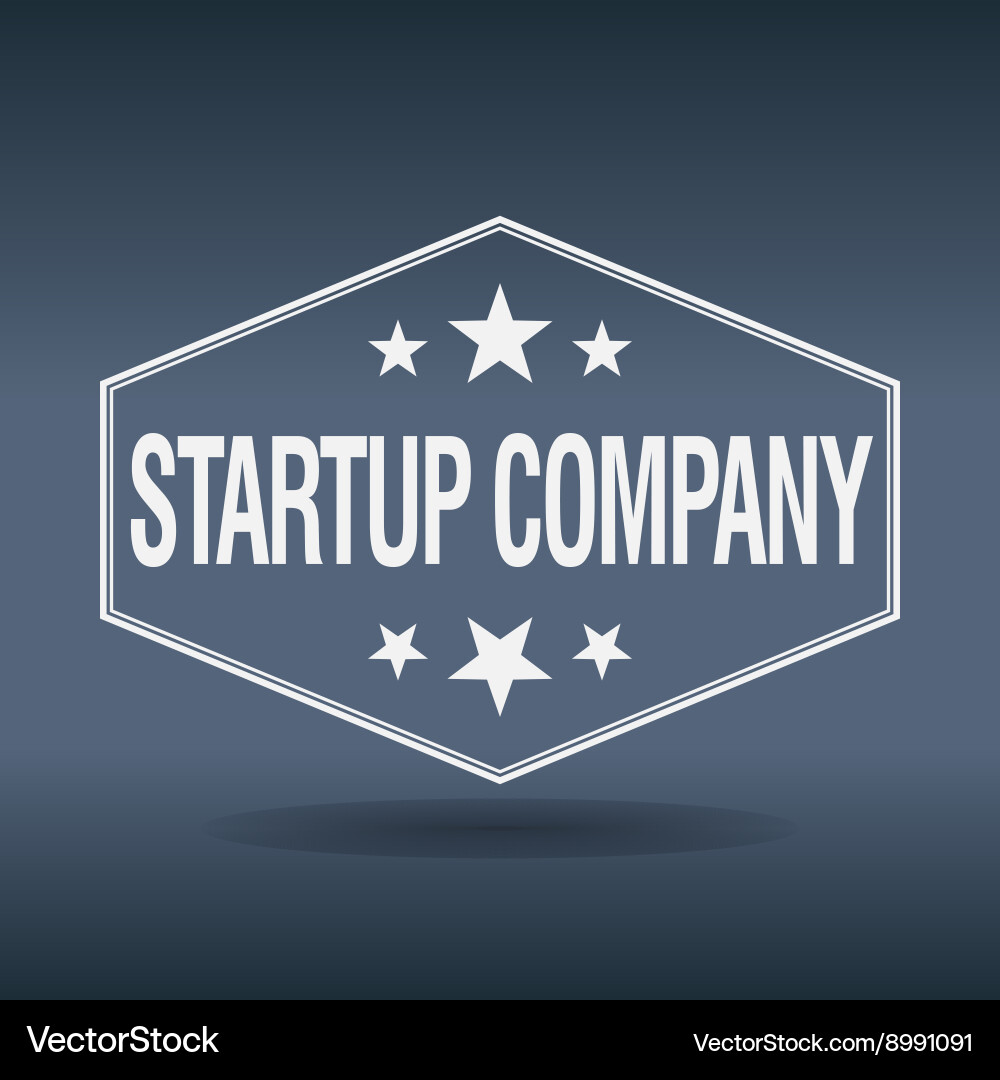 Startup company hexagonal white vintage retro Vector Image