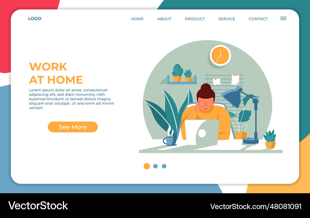 Working from home concept stay at home on Vector Image