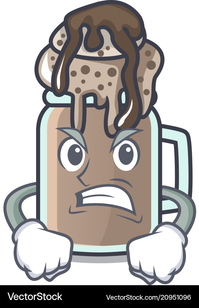Angry milkshake mascot cartoon style Royalty Free Vector