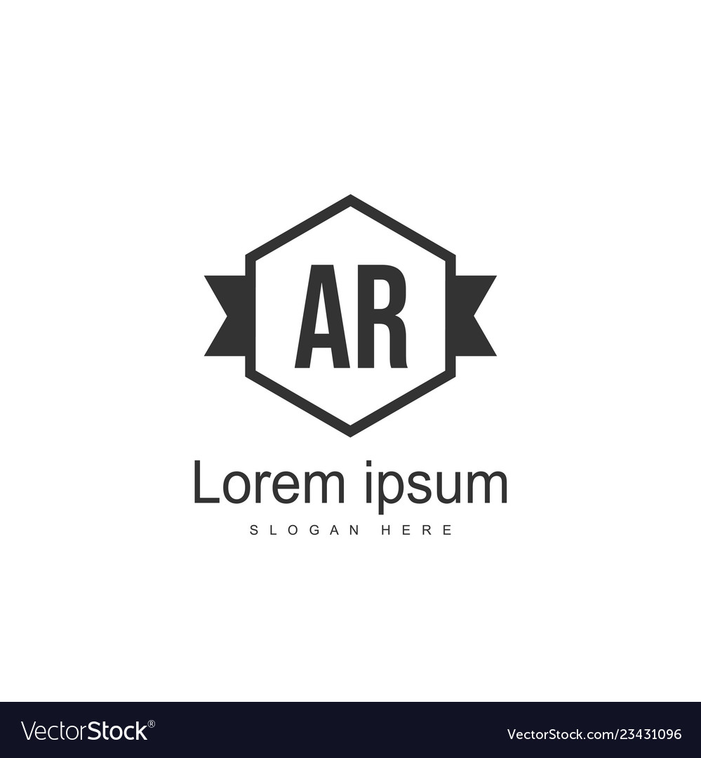 Ar letters logo design simple and creative black Vector Image