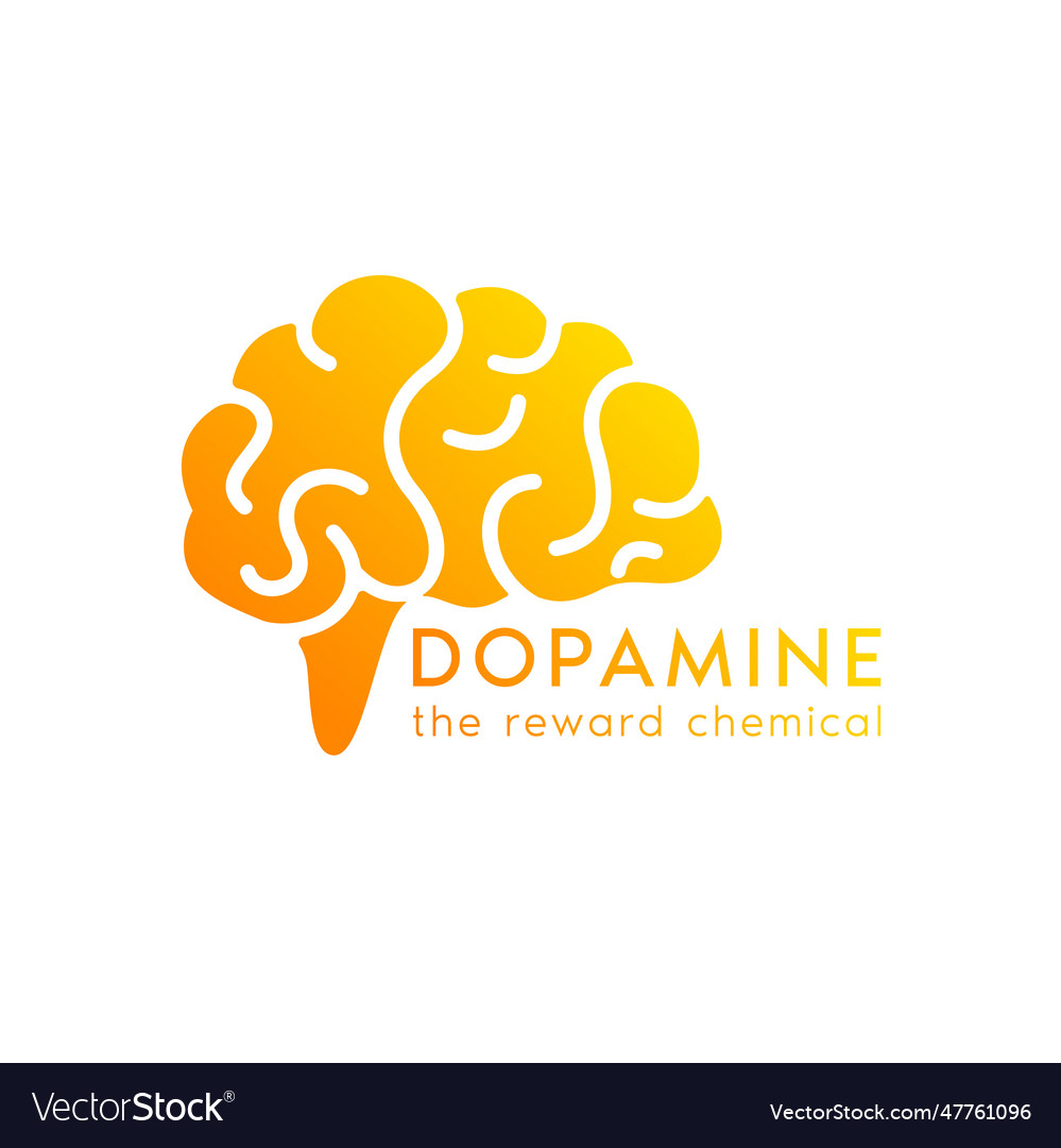 Brain chemistry dopamine the reward chemical Vector Image