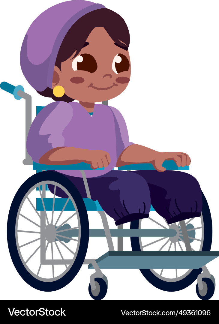 Children disability in wheelchair Royalty Free Vector Image