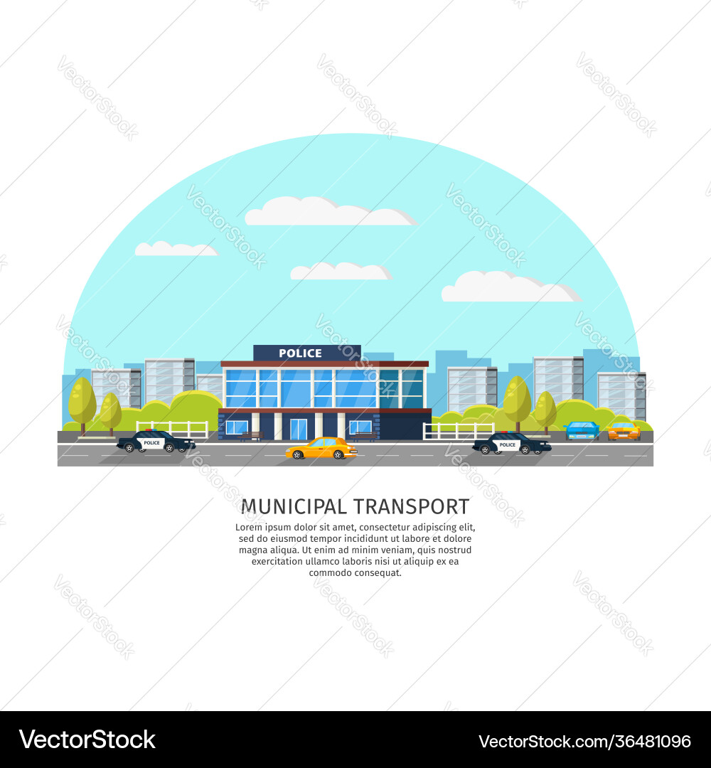 Colorful urban traffic concept Royalty Free Vector Image