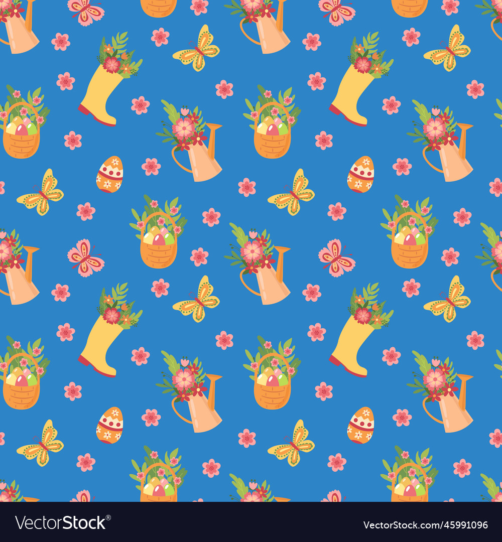 Easter seamless pattern Royalty Free Vector Image
