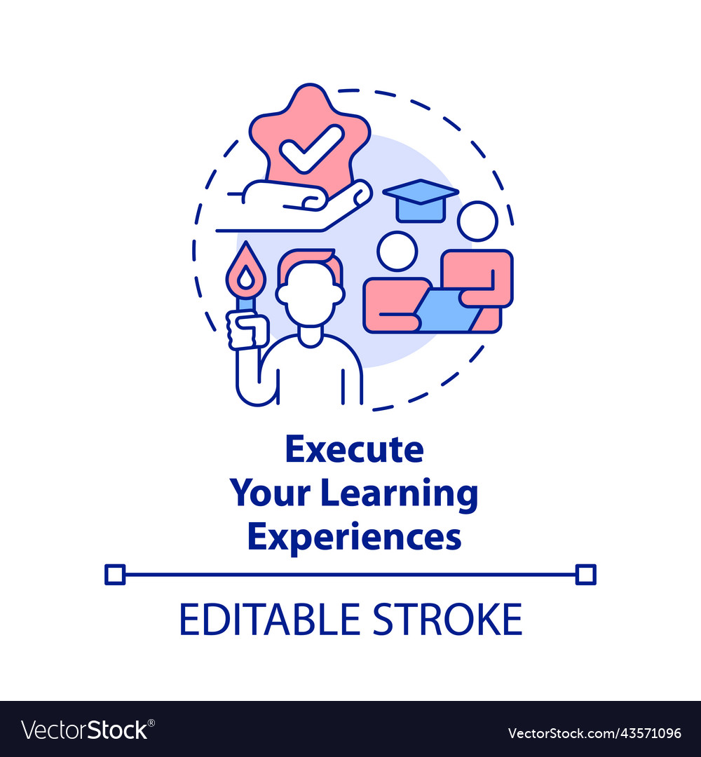 Execute learning experiences concept icon Vector Image