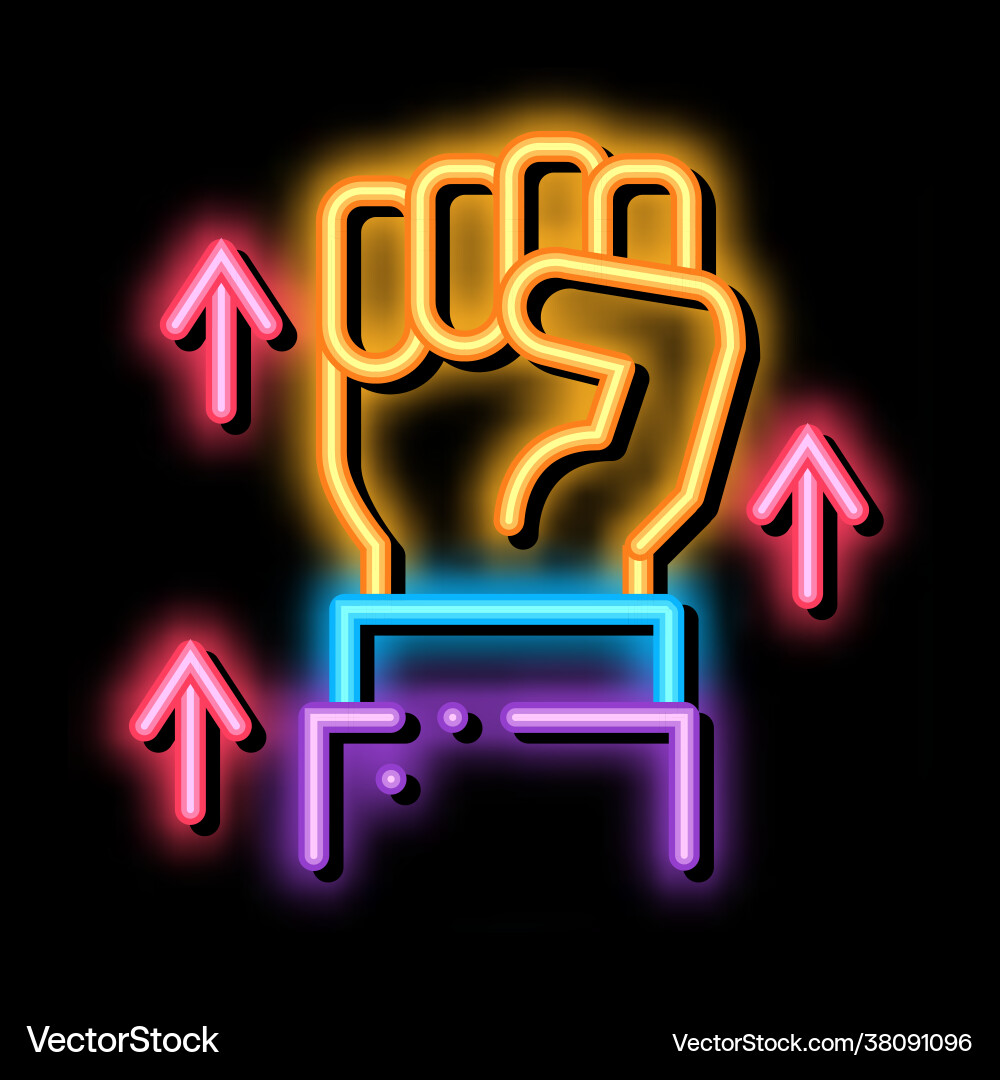 Gather all your strength neon glow icon Royalty Free Vector