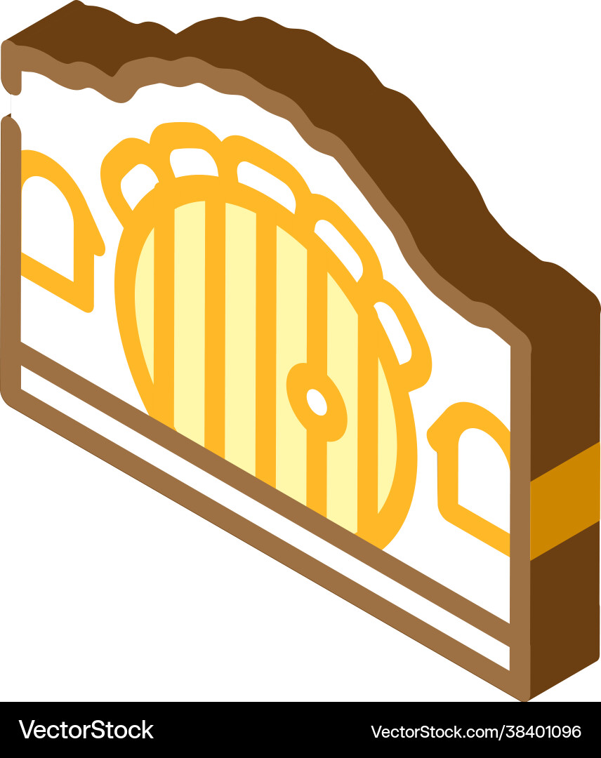 House with round door isometric icon Royalty Free Vector