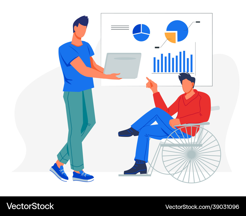 Inclusive office concept with business people Vector Image