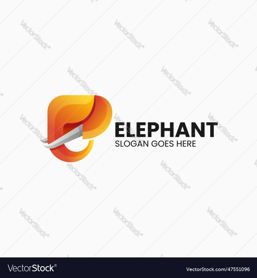 Logo elephant gradient colorful style Royalty Free Vector