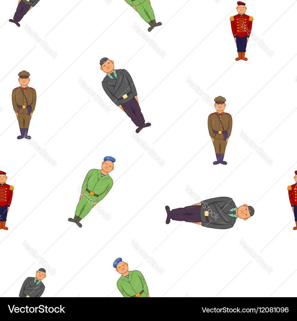 Military pattern cartoon style Royalty Free Vector Image