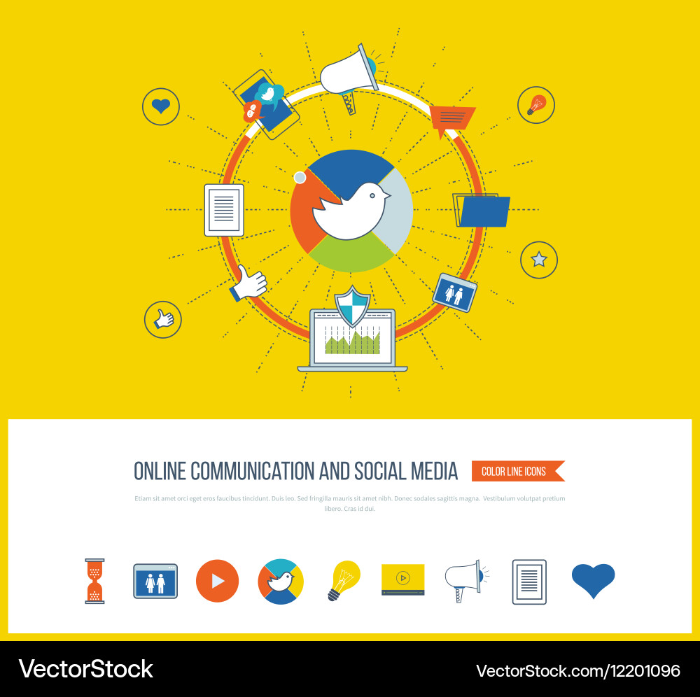 Online communication and social media concept Vector Image
