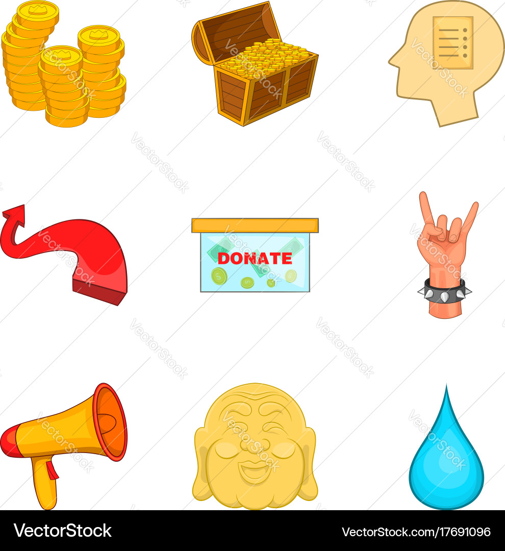 Regret icons set cartoon style Royalty Free Vector Image
