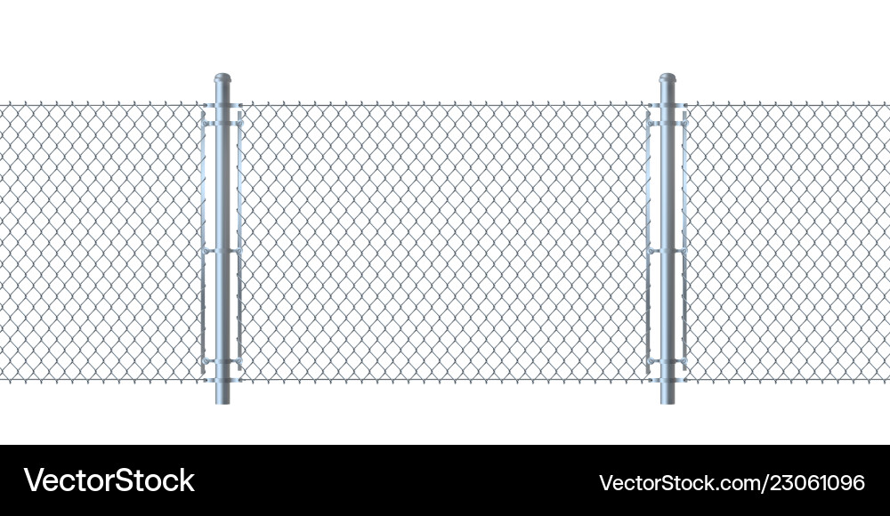 Seamless fence made metal wire mesh Royalty Free Vector
