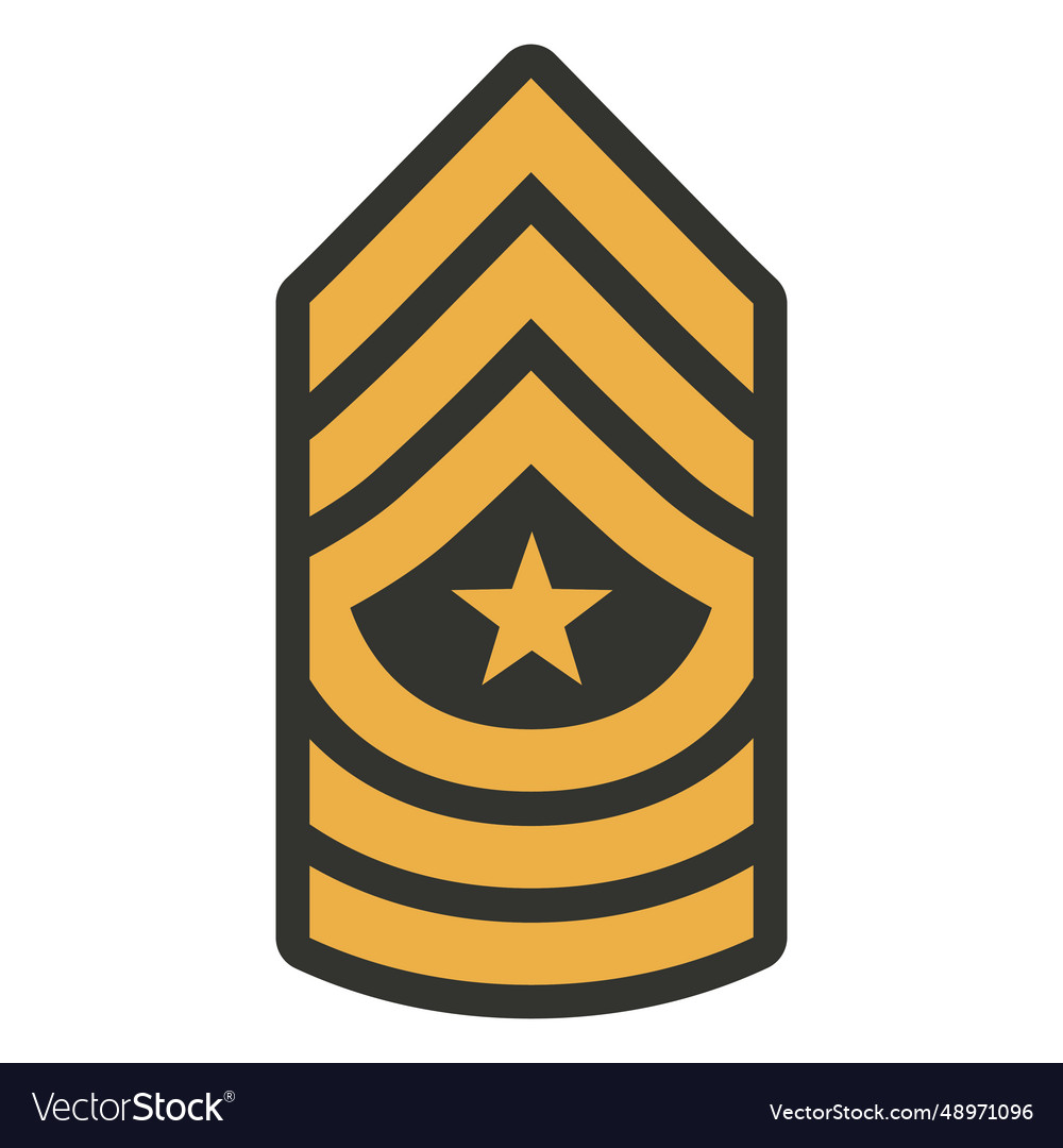 Sergeant major patch badge Royalty Free Vector Image