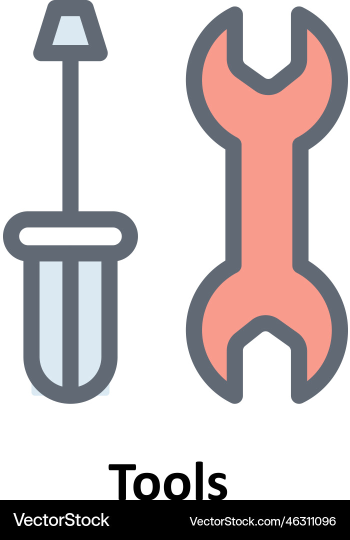 Tools fill outline icons simple stock ill Vector Image