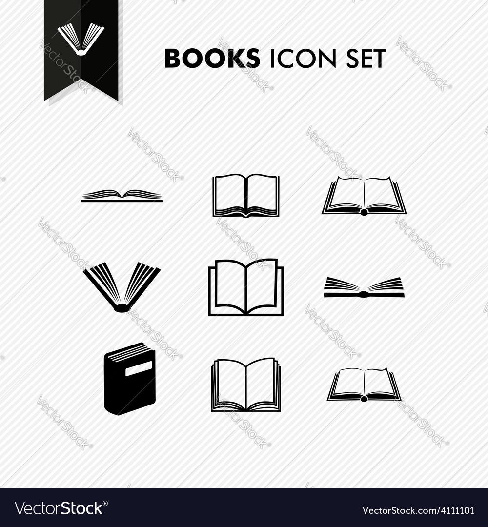 Basic Books icon set isolated Royalty Free Vector Image