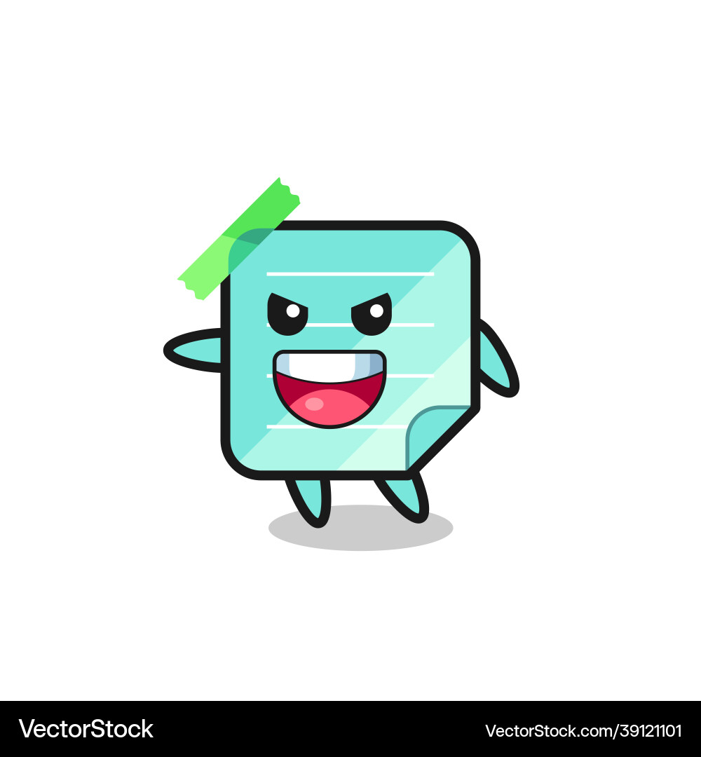 Blue sticky notes cartoon with very excited pose Vector Image