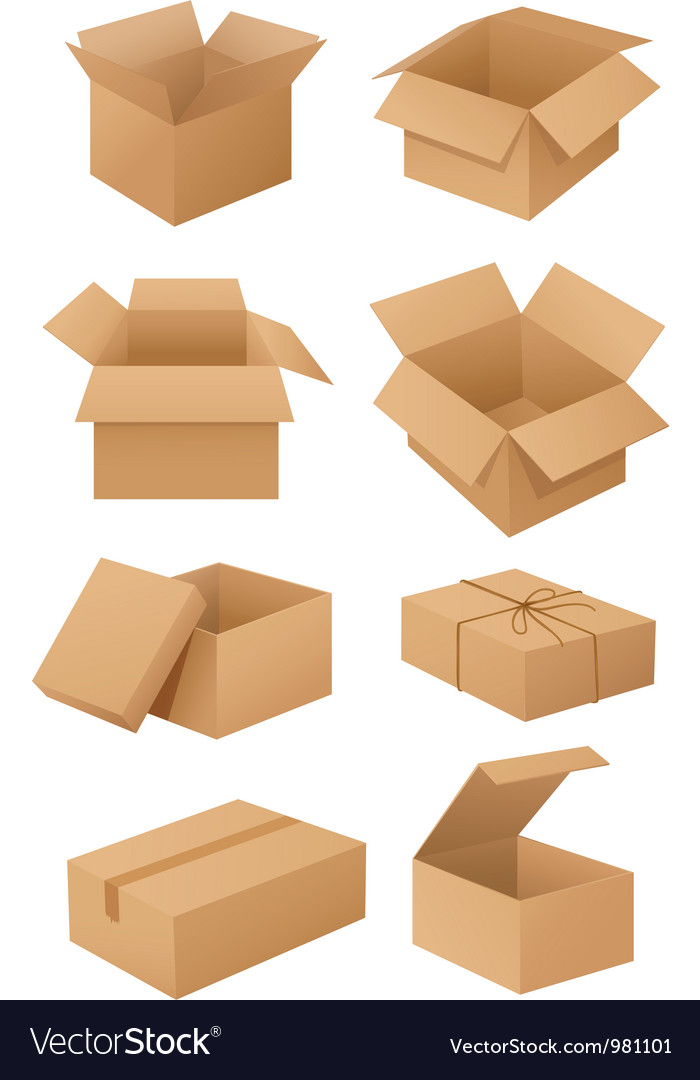 Cardboard boxes Royalty Free Vector Image - VectorStock