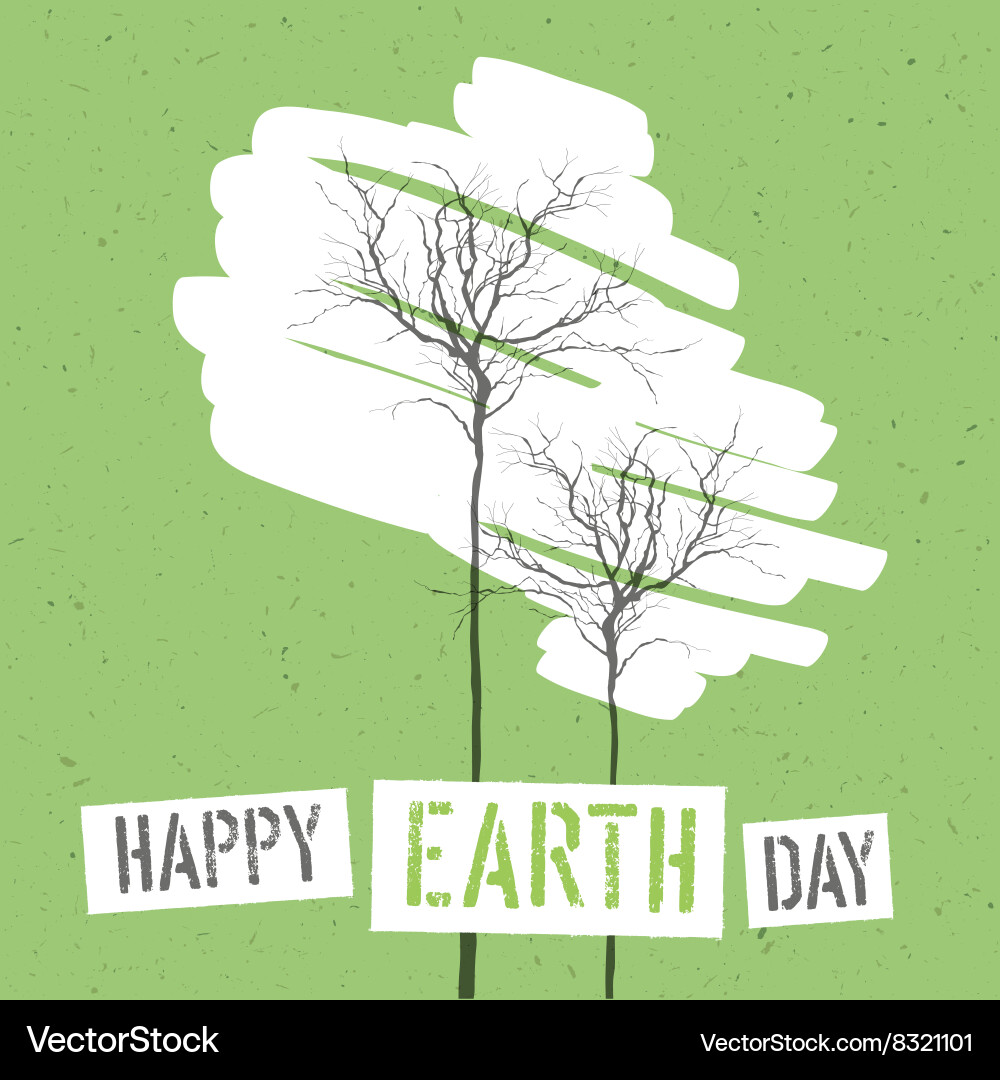 Design for earth day concept poster with trees Vector Image